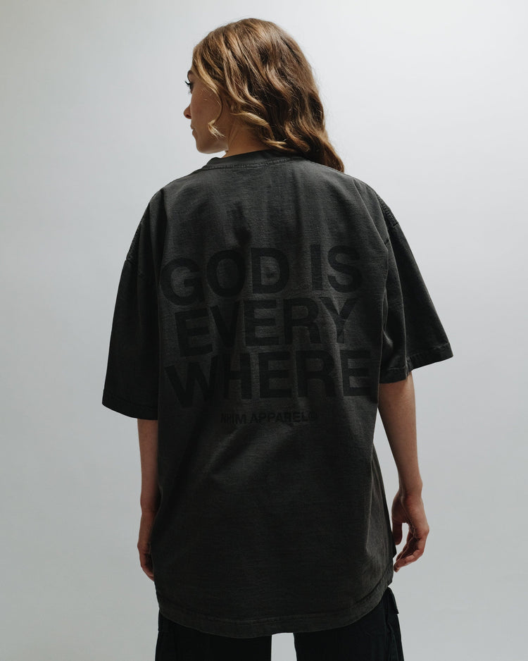GOD IS EVERYWHERE TEE (DARK SILVER)